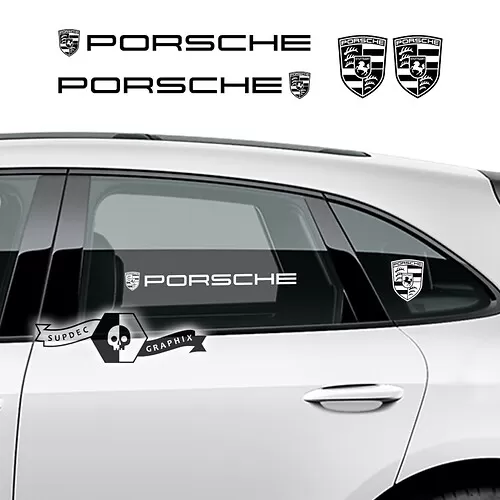 2 Porsche Cayenne zijdeurensets Logo-stickers Stickers 2 kleuren