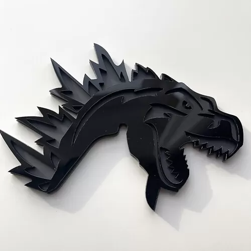 Aangepaste 3D Badge Godzilla Angry logo Fender Badges embleem