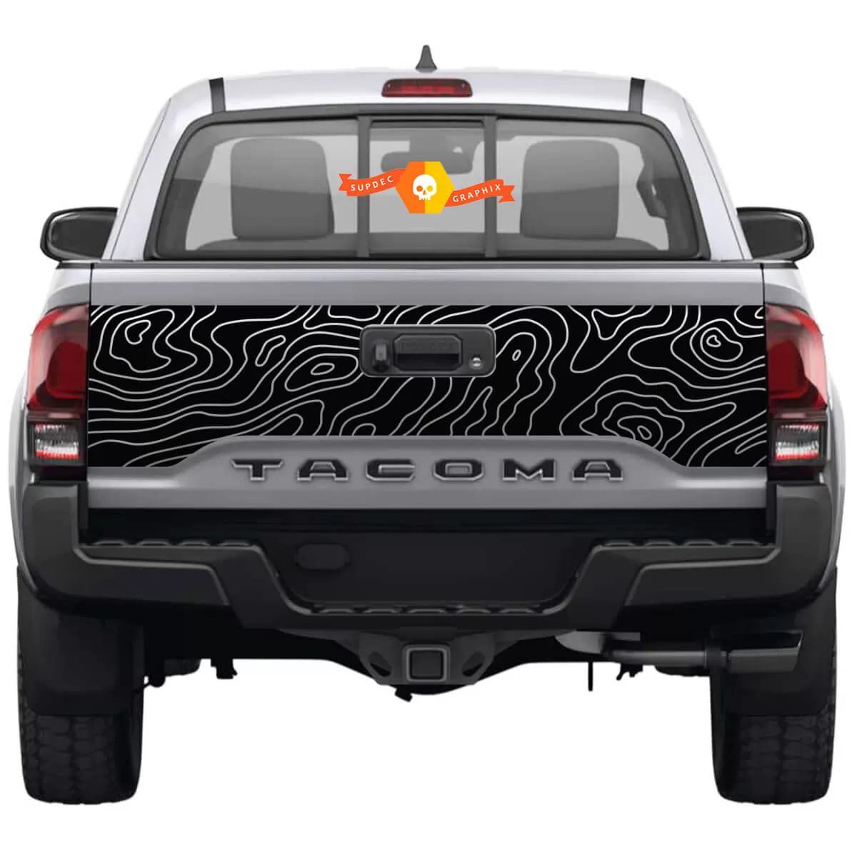 Achterklep Topografische Kaart Achter Sticker Voor Toyota Tacoma Derde ...