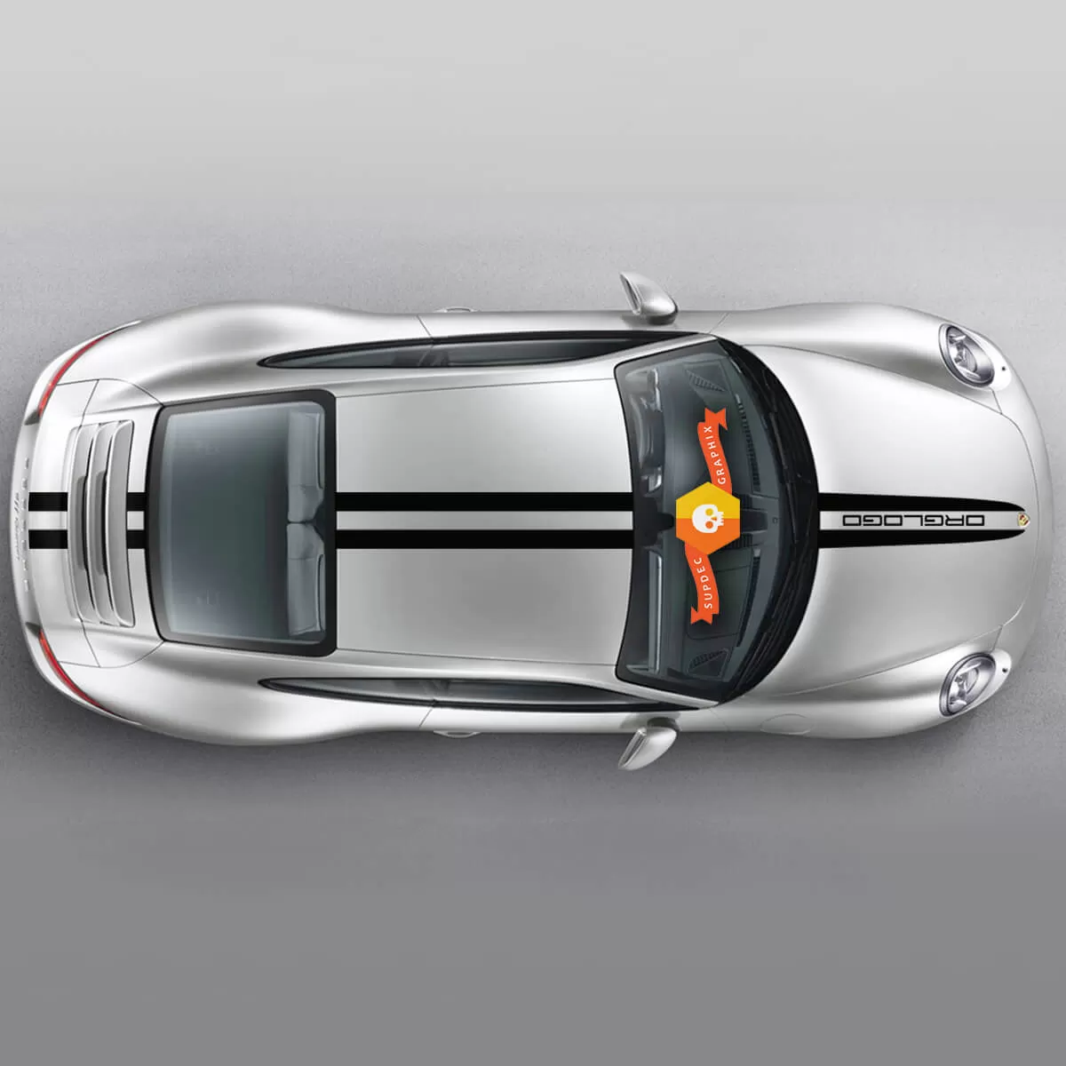 Dual Porsche 911 Porsche Hood Roof Side Stripes Deuren Kits Decal Sticker